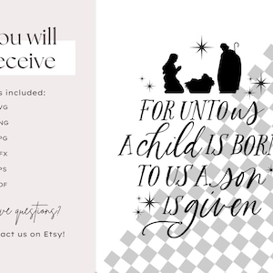 For Unto Us a Child is Born SVG | for Unto Us A Child is Born Svg ...