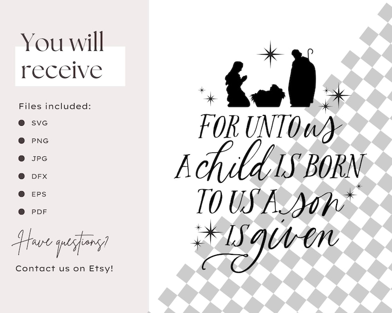 For Unto Us a Child is Born SVG | for Unto Us A Child is Born Svg ...