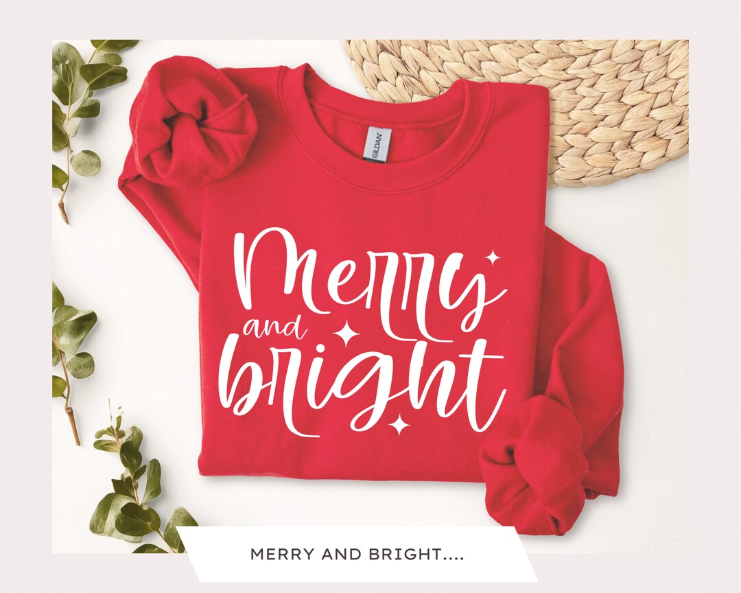 Merry and Bright Christmas SVG PNG | Holiday Decor (digital Files) - Etsy