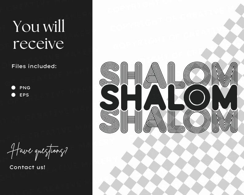 Shalom PNG, Tshirt Png, Silhouette Png, DTF Print File | Sublimation ...
