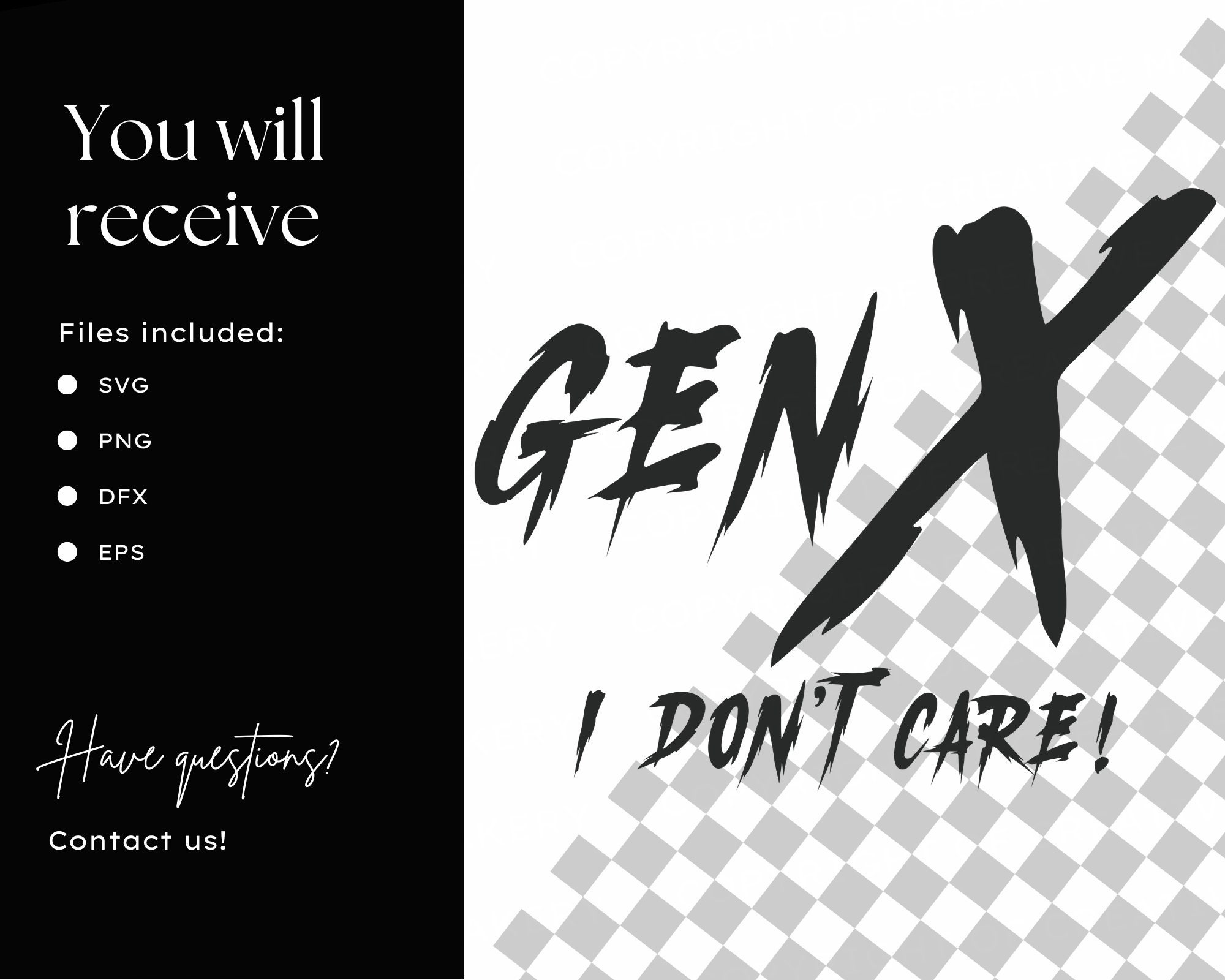 Generation X I Don't Care Svg, Tshirt Svg, Funny Svg, Genx Svg ...