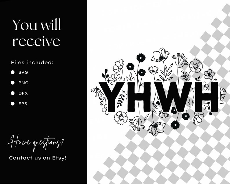 YHWH Flowers SVG, YHWH Png, Jesus Svg, Faith Svg, Christian Svg, Tshirt ...
