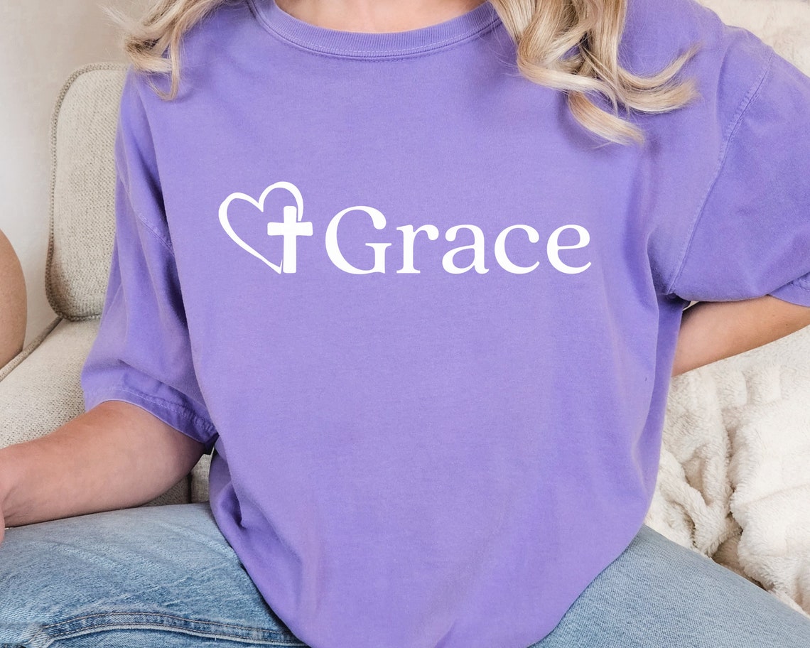 Grace Heart & Cross SVG Cut File Cross SVG Grace Svg Christian Svg ...