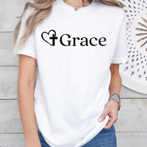 Grace Heart & Cross SVG Cut File | Cross SVG | Grace Svg | Christian ...