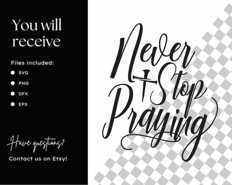 Never Stop Praying SVG, Praying Svg, Jesus Svg, Faith Svg, Christian ...