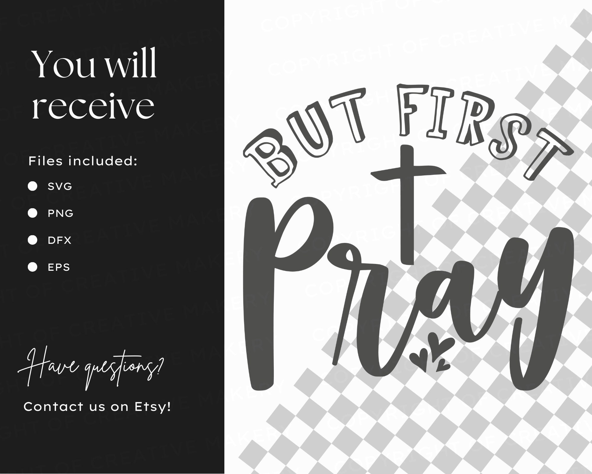 But First Pray Hearts SVG, Faith Svg, Bible Svg, Christian Svg, God Svg ...
