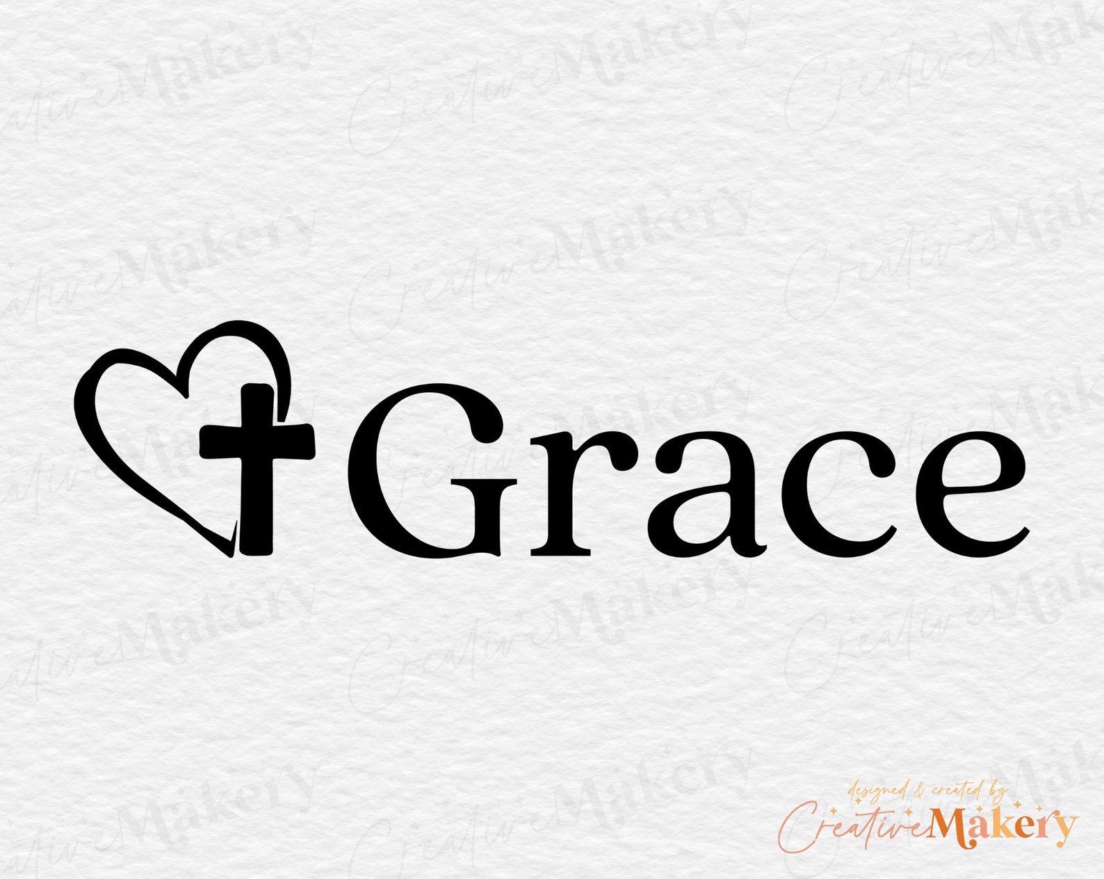 Grace Heart & Cross SVG Cut File Cross SVG Grace Svg - Etsy