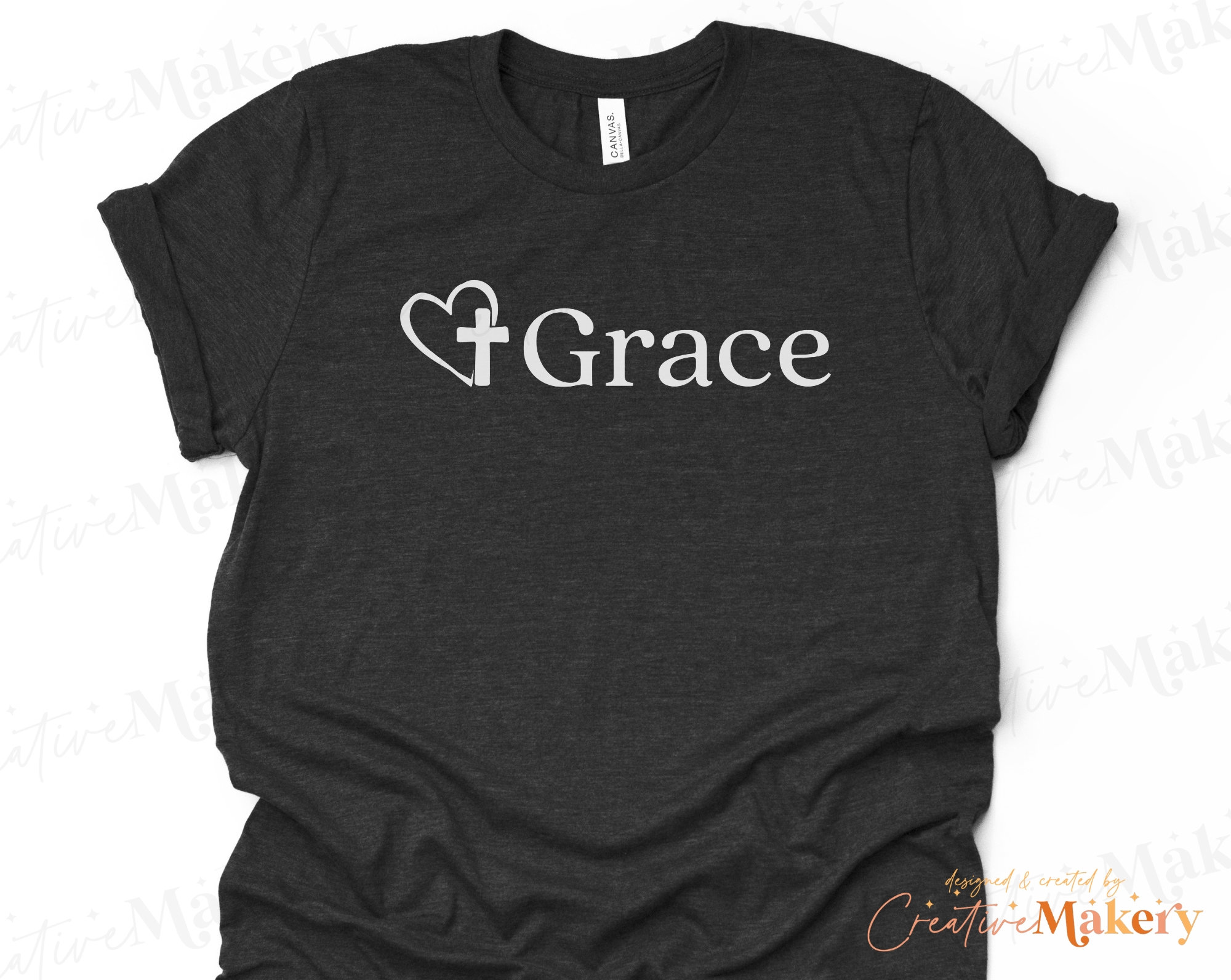 Grace Heart & Cross SVG Cut File Cross SVG Grace Svg - Etsy