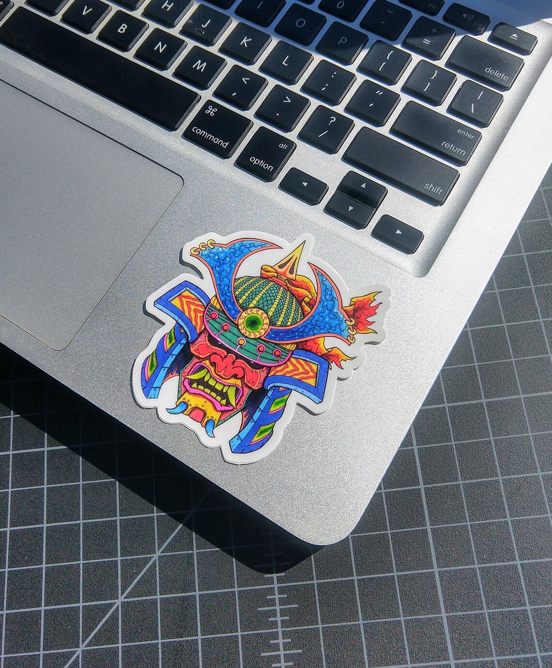 Japanese Oni Sticker Trippy Sticker Water Bottle Sticker - Etsy