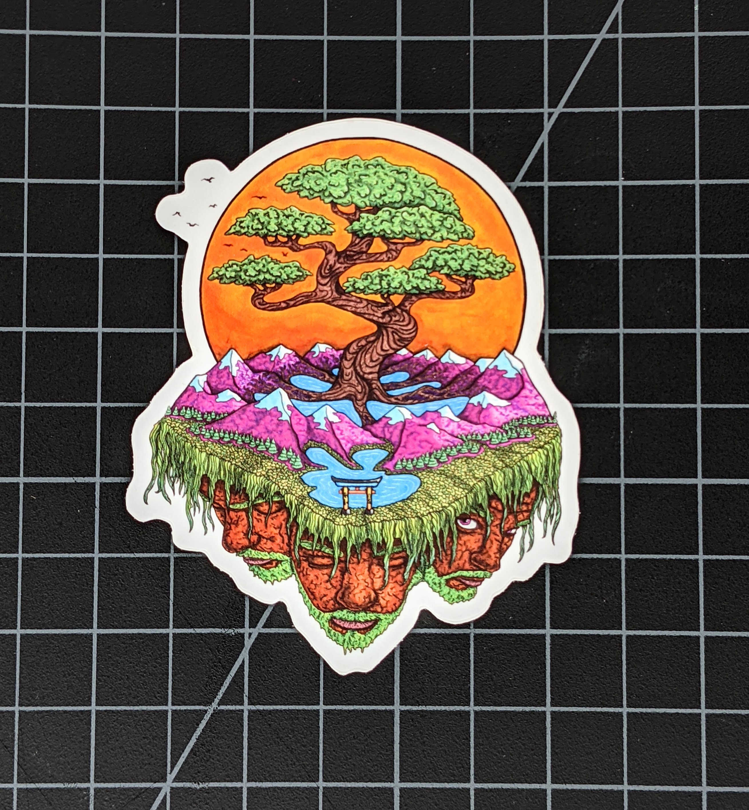 Sticker Psychedelic Sticker Trippy Sticker Water Bottle - Etsy