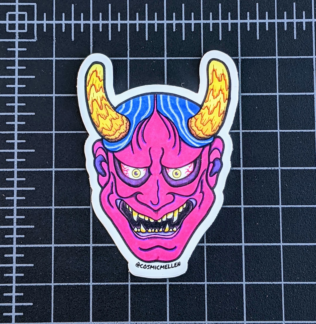 Japanese Oni Sticker | Water Bottle Sticker | Laptop Sticker ...