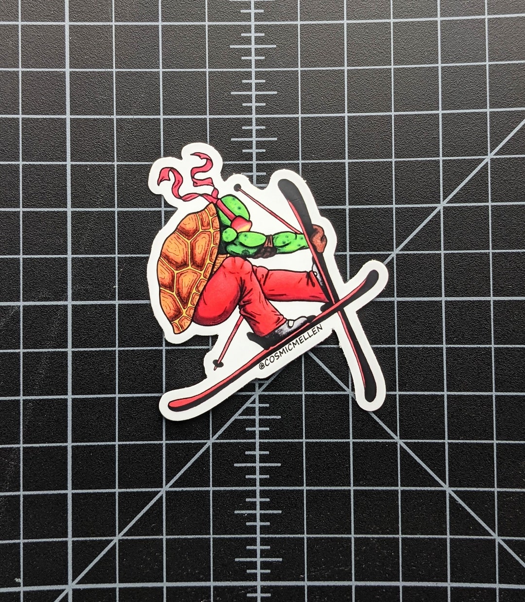 Red Bandana Turtle Sticker | Raphael Sticker | Skiing Sticker | Water ...