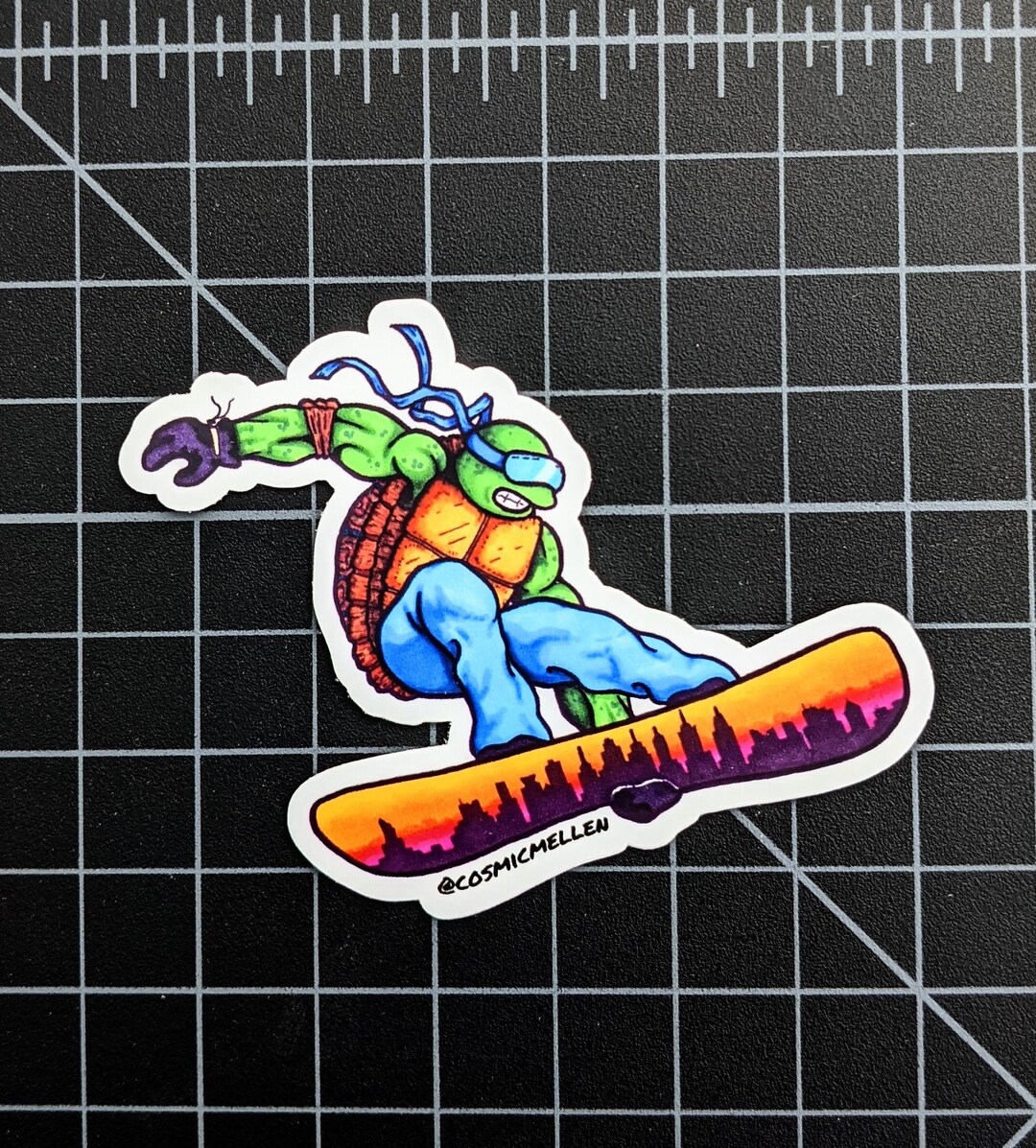 Blue Bandana Turtle Sticker Turtle Sticker snowboarding Leo Water ...