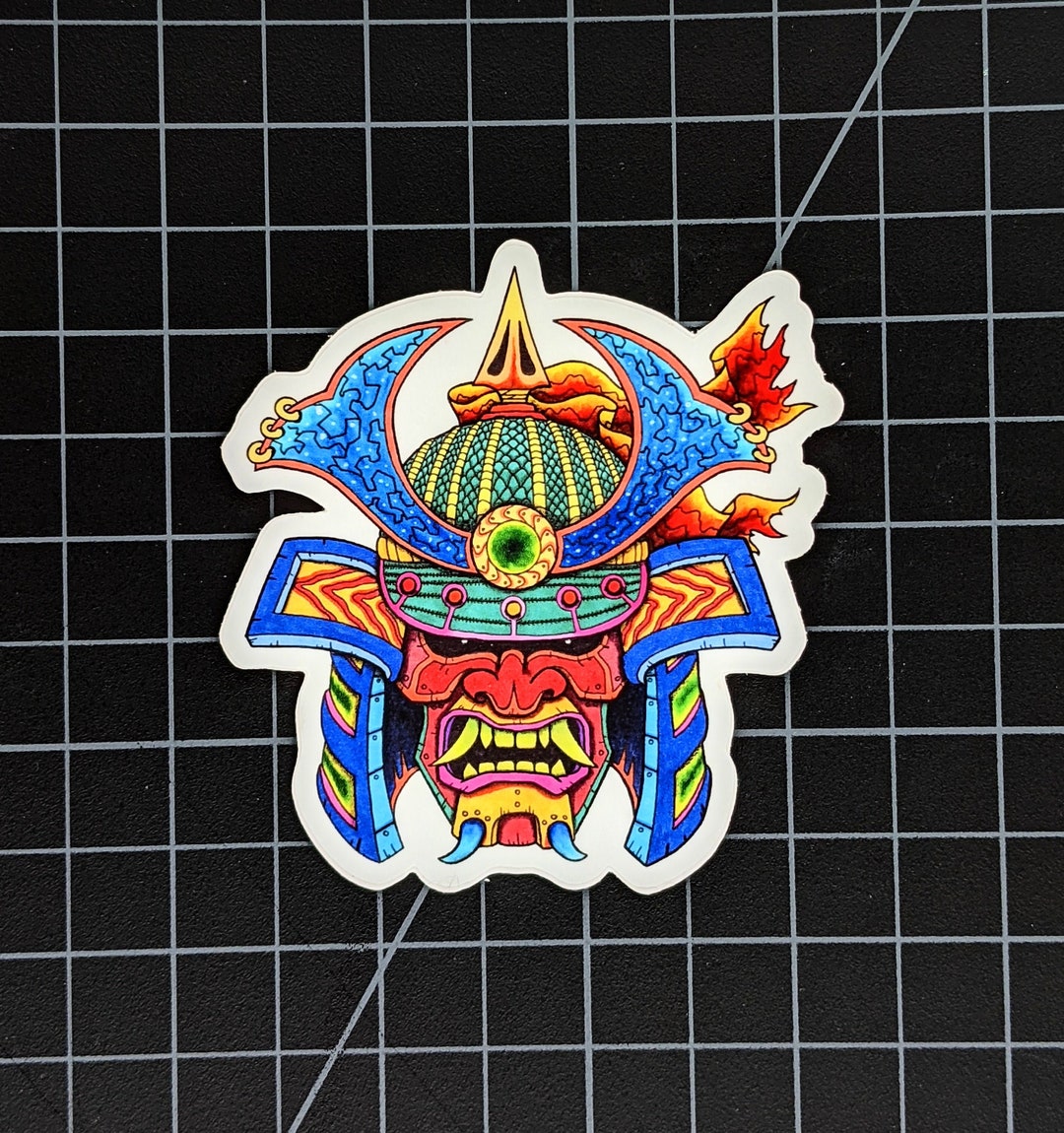 Japanese Oni Sticker | Trippy Sticker | Water Bottle Sticker | Japan ...
