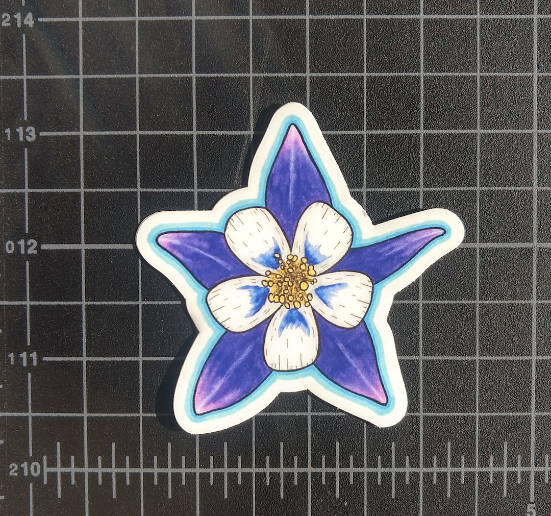 Flower Sticker | Columbine Flower | Colorado | Car Sticker | Laptop ...