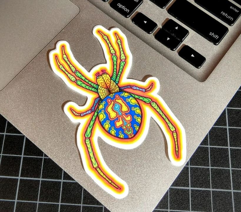 Spider Sticker Pack Trippy Sticker Spider Sticker Hydro | Etsy