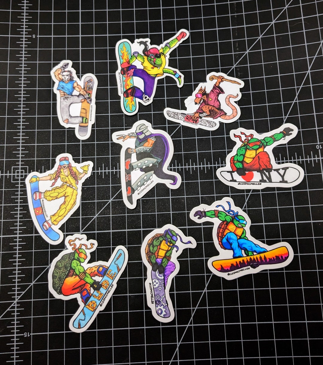 TMNT Snowboard Sticker Pack | TMNT Stickers | Water Bottle Stickers ...