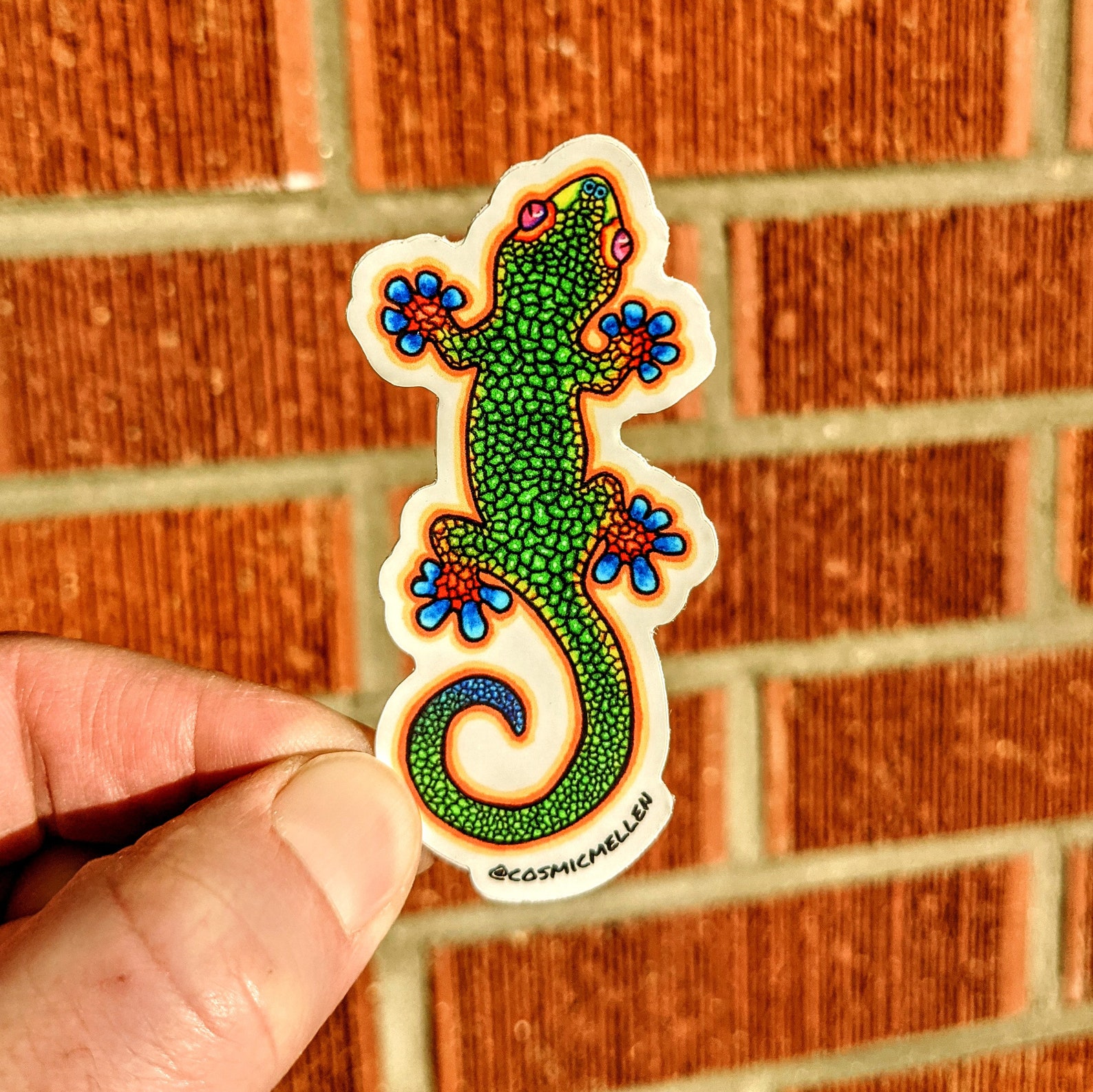 Sticker Gecko Sticker Lizard Sticker Trippy Sticker - Etsy Nederland