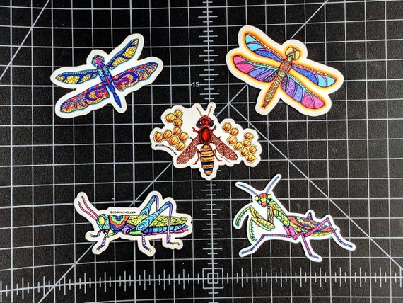 Psychedelic Bug Sticker Pack Trippy Insect Stickers Hydro | Etsy