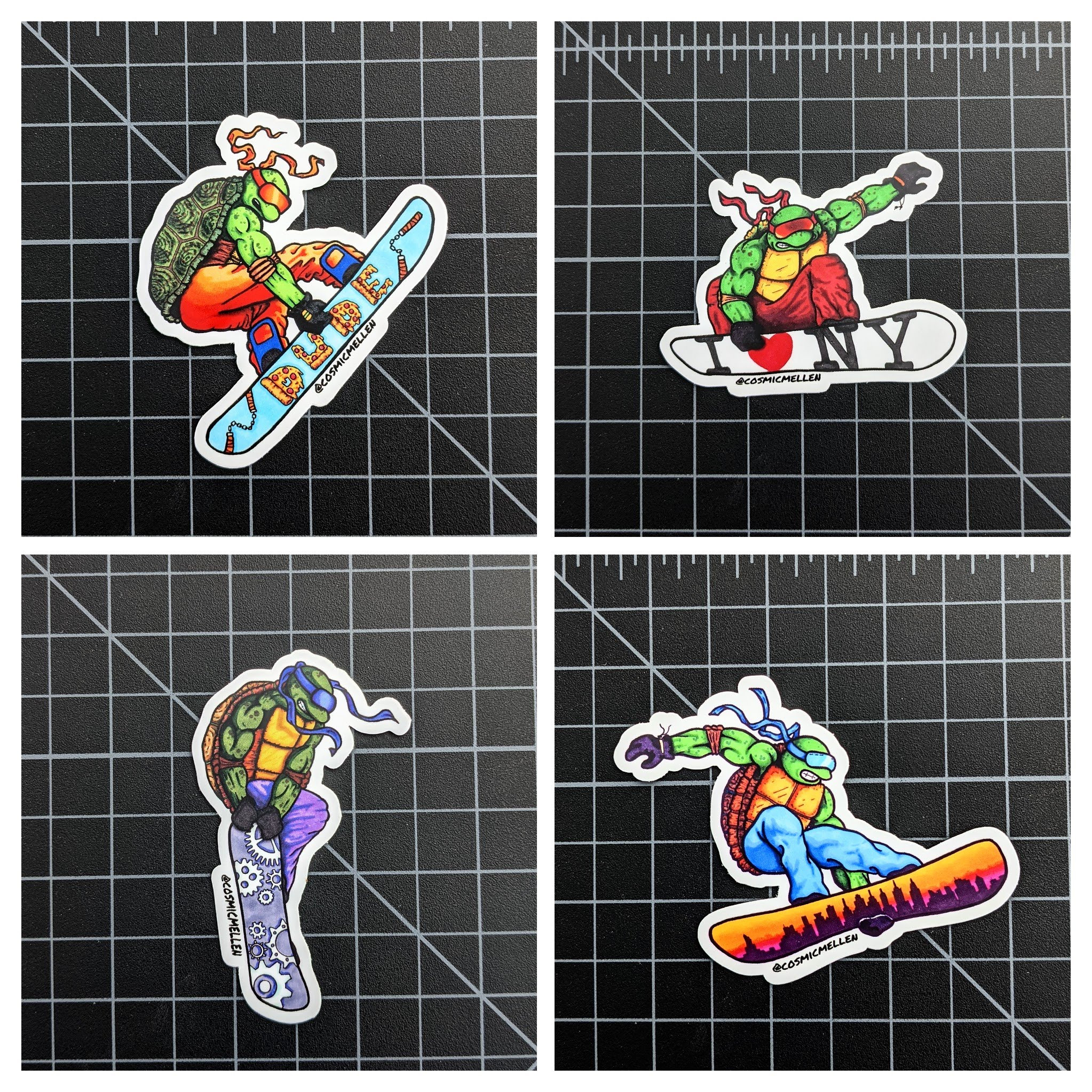 TMNT Snowboard Sticker Pack TMNT Stickers Water Bottle - Etsy