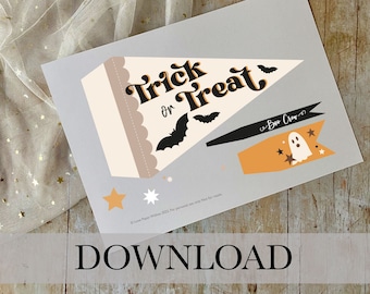 Printable Halloween Pennant Flags BUNDLE Kids Boo Basket Flag Halloween ...