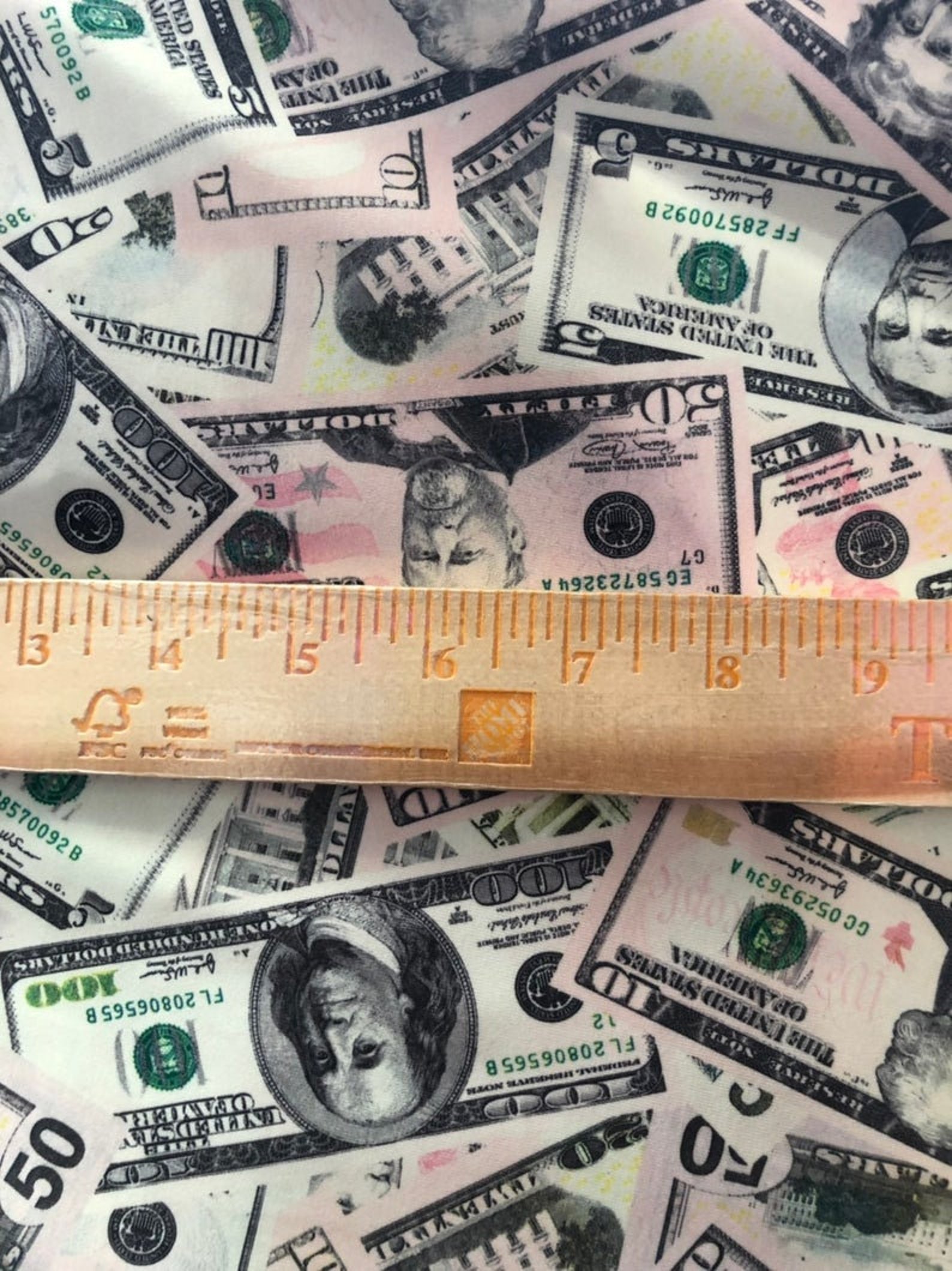 Multi Dollar Money Print Fabric on Four Way Stretch Poly | Etsy