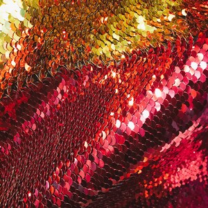 Mermaid Flip up Sequin Shiny Red on One Side With Shiny Gold at the ...