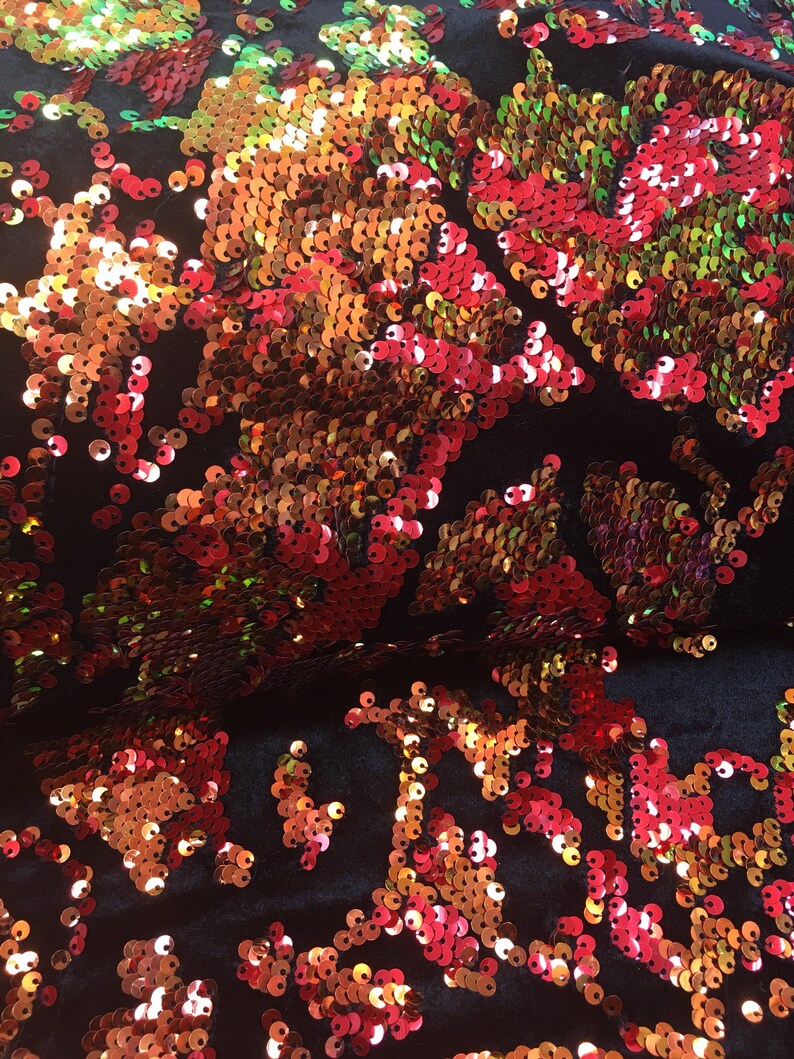 New Scattered Mermaid Reversible Iridescent Red Flip up Sequin - Etsy