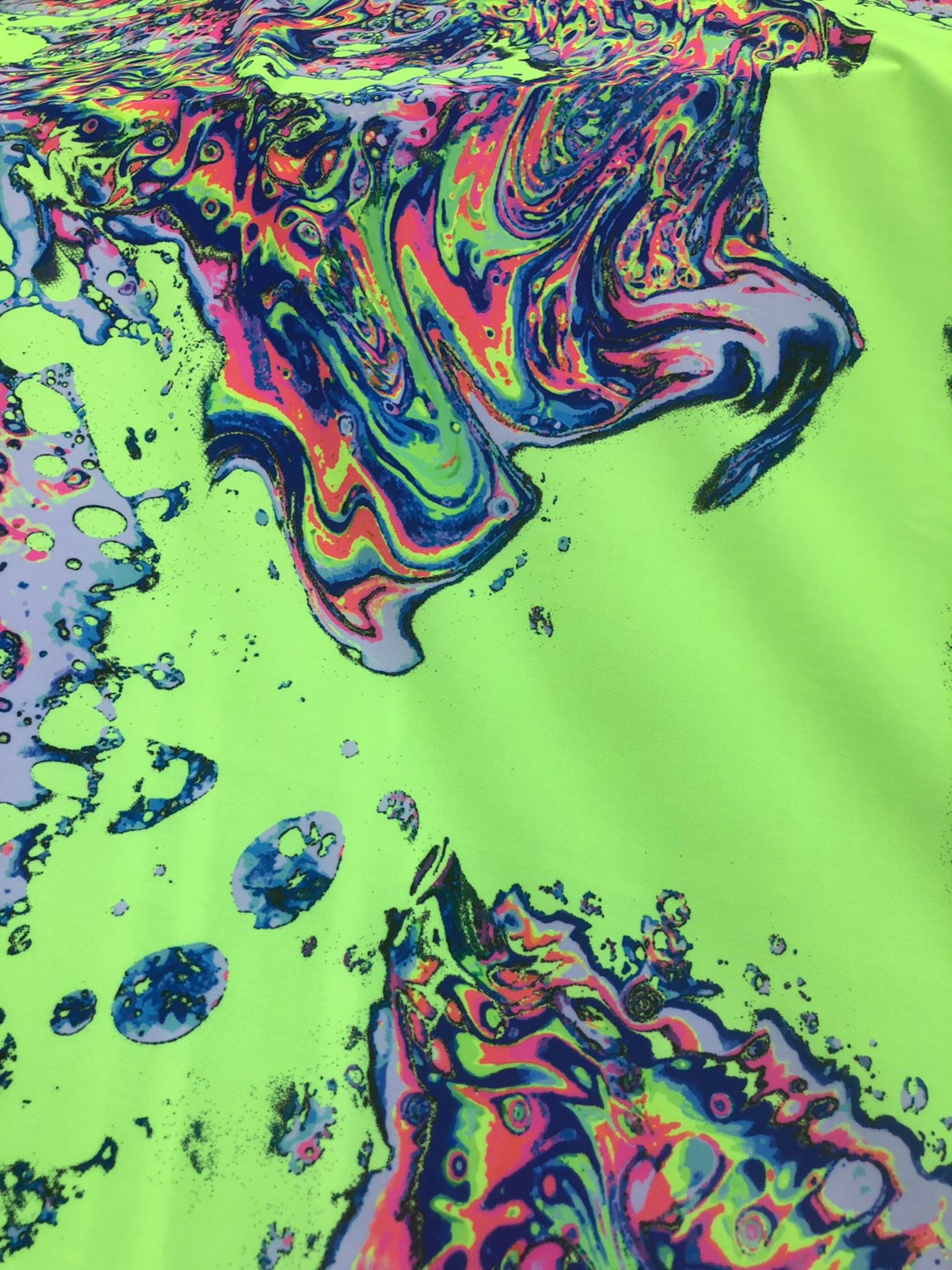New Lava Splash Print Neon Yellow Color on 4 Way Stretch Poly | Etsy