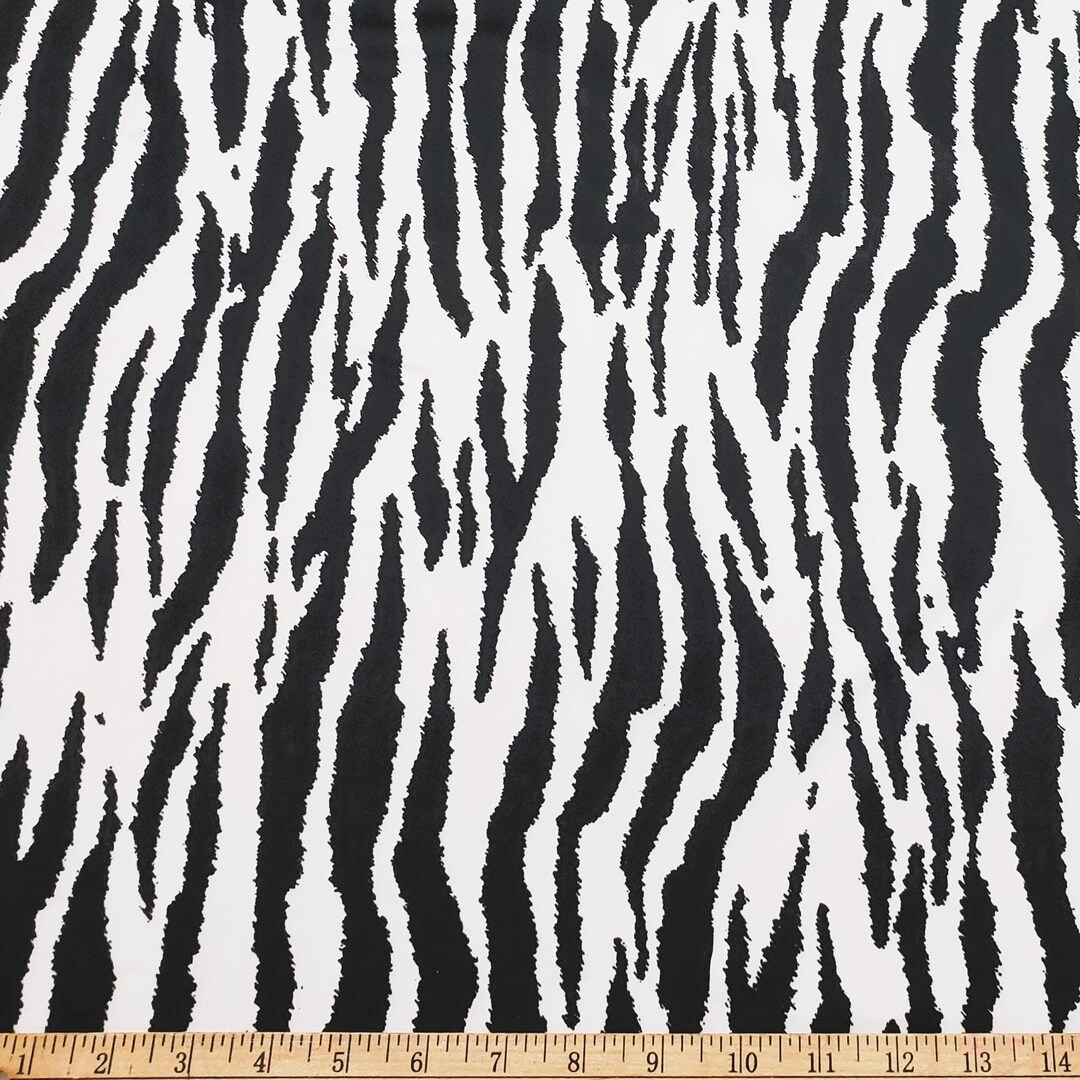 Zebra Print Black and White on 4 Way Stretch Good Quality Nylon Spandex ...