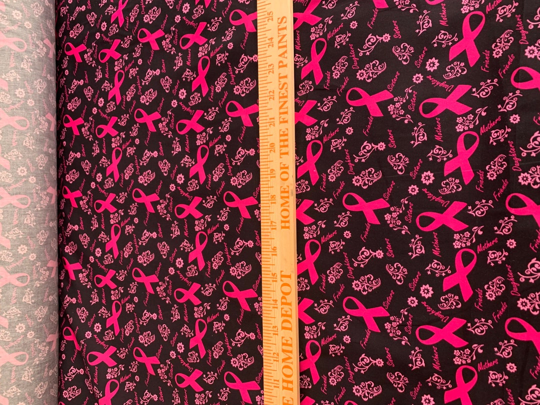 100% Cotton Breast Cancer Print Fabric for Face Masks Fabric 45” Inch ...