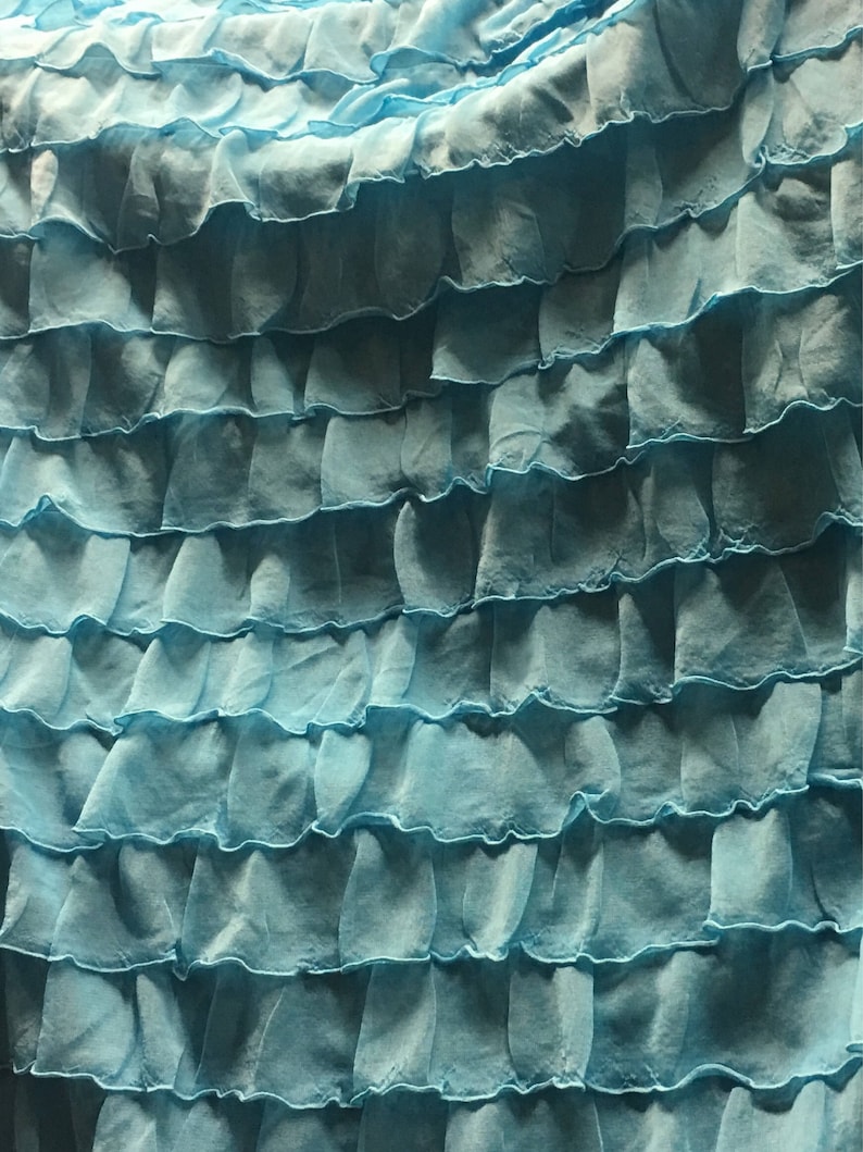 2 ruffle fabric aqua blue color 54 ich sold by | Etsy