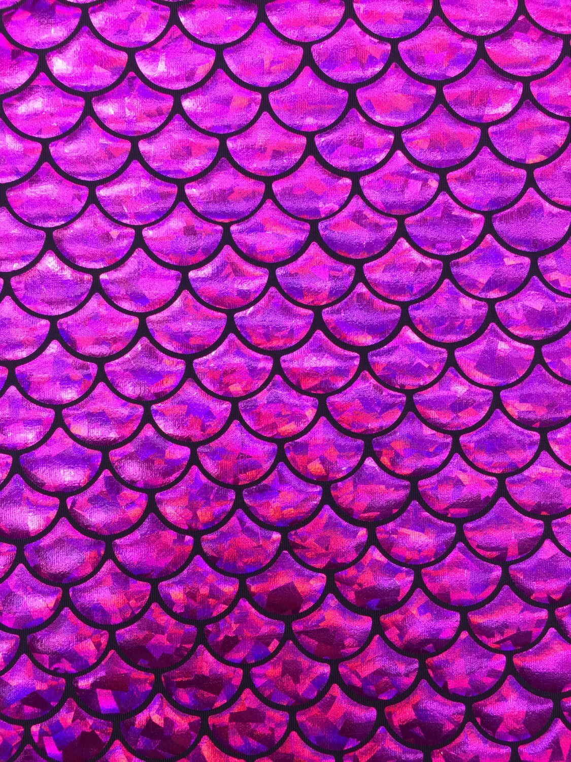 4way Stretch Mermaid Fish Scales Spandex Foil Fabric Sold by the Yard ...