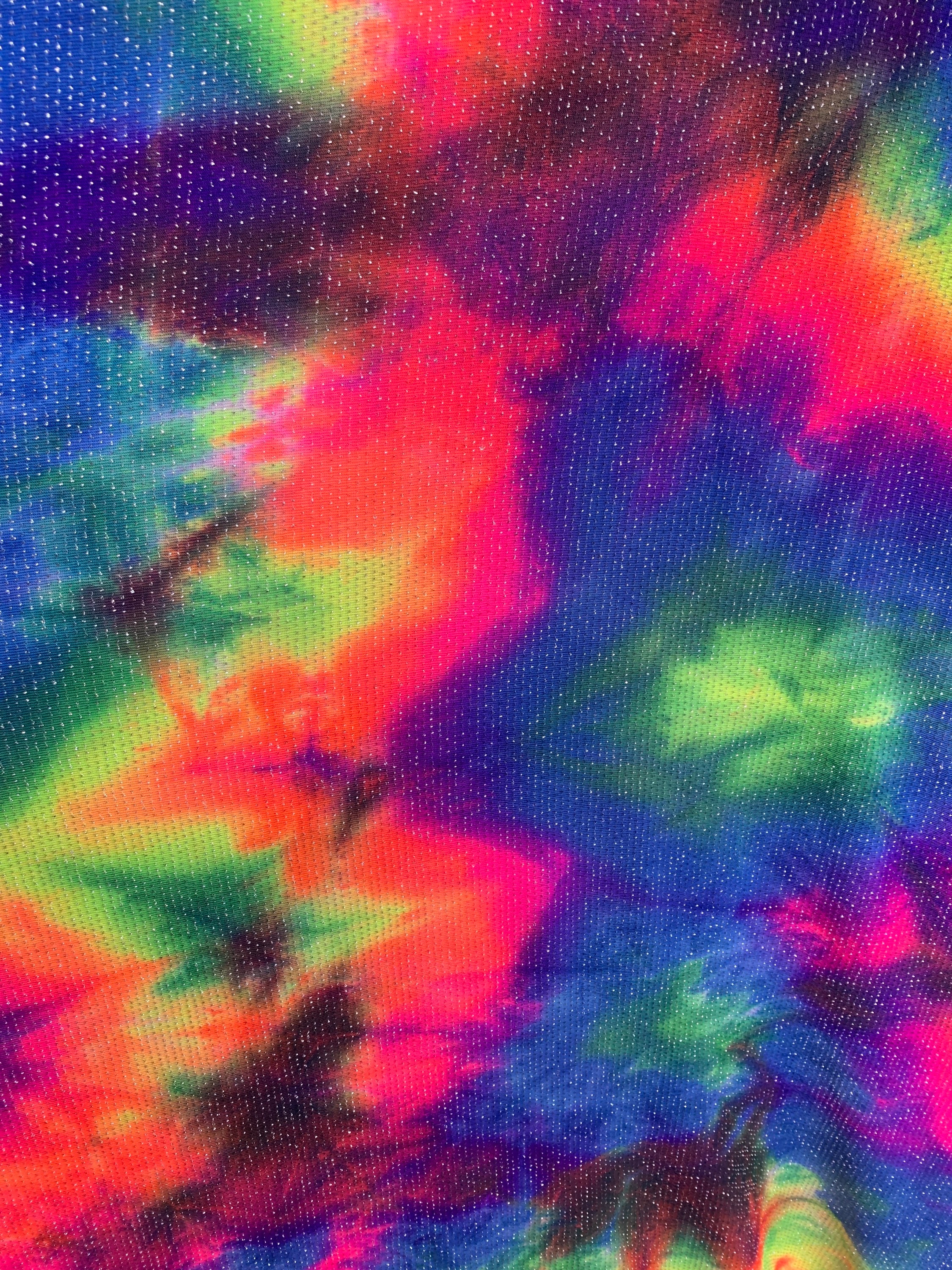 Green pink purple and blue tie dye print with silver | Etsy