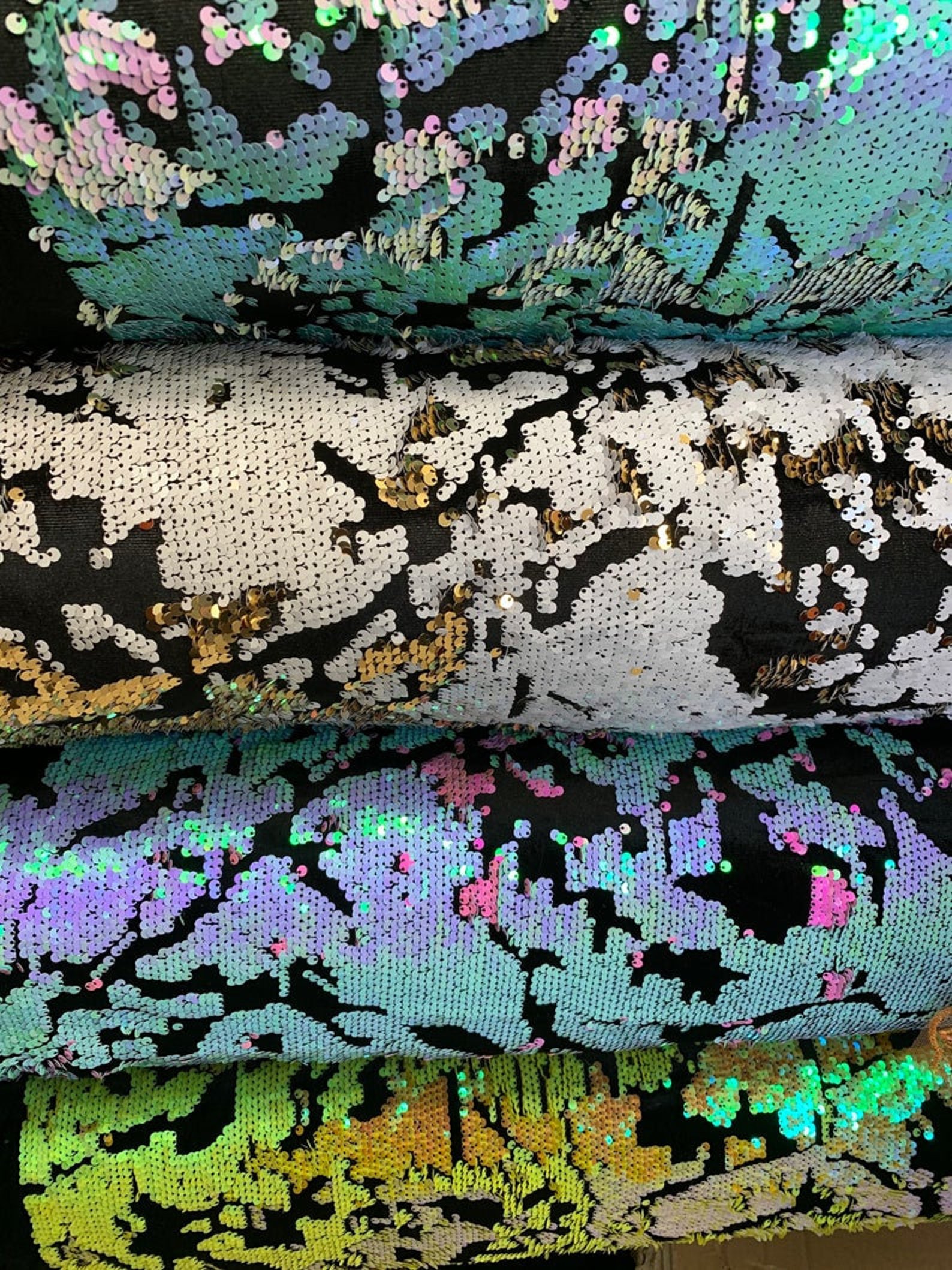 Mermaid Flip up Scattered Sequin With Spaces in Between the Stretch ...