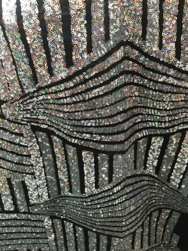 Fancy Sequin Lace Jenifer Lopez Design Black 4 Way Stretch - Etsy