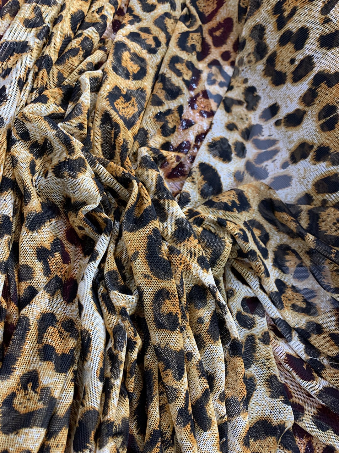 New Beautiful Cheetah Leopard Design on 4 Way Stretch See Through Mesh ...