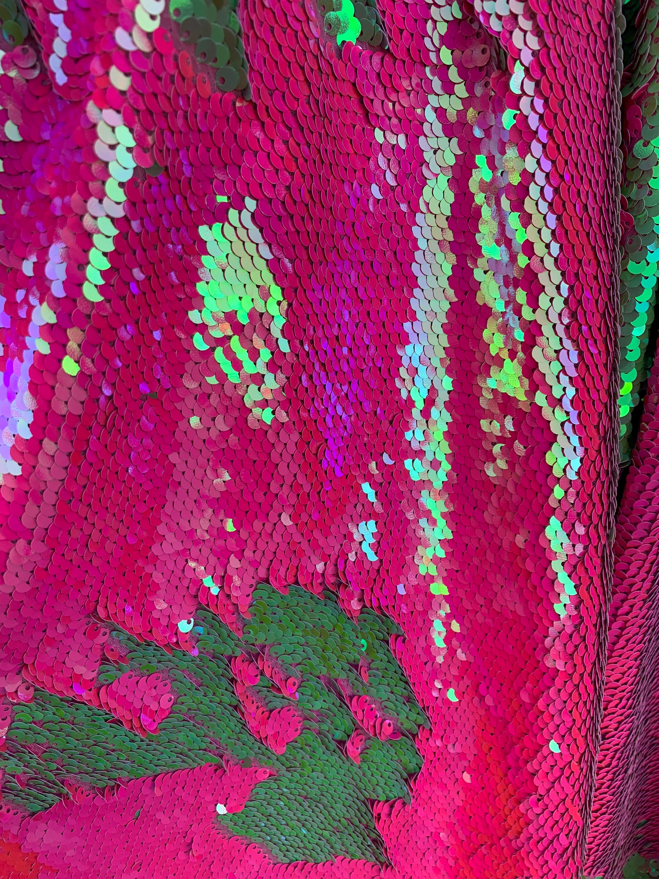 New Mermaid Flip up Sequin Shiny Iridescent Hot Pink and | Etsy