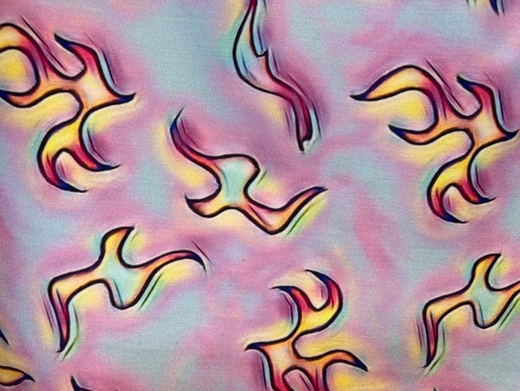 MADE IN USA Nylon 4 Way Stretch Poly Spandex Pastel Flames | Etsy