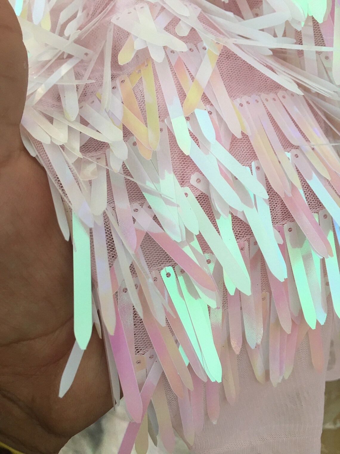 New Shiny Multicolor Iridescent Pink Sword Shape Sequin on - Etsy