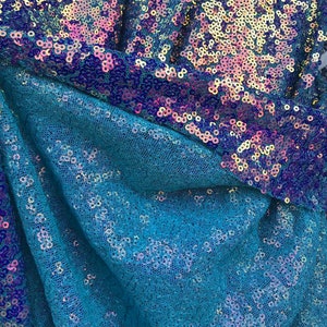 New Iridescent Turquoise Blue Colors Mini Glitz or Mini Sequin on 4 Way ...