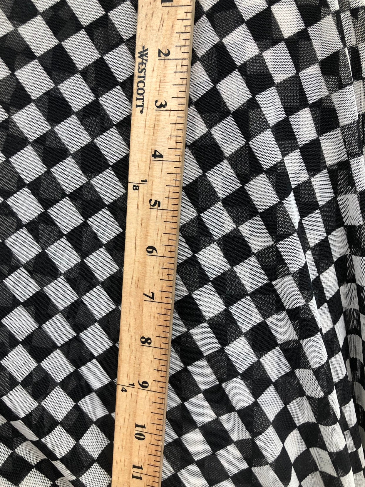 New checker design on 4 way stretch see through mesh fabric | Etsy