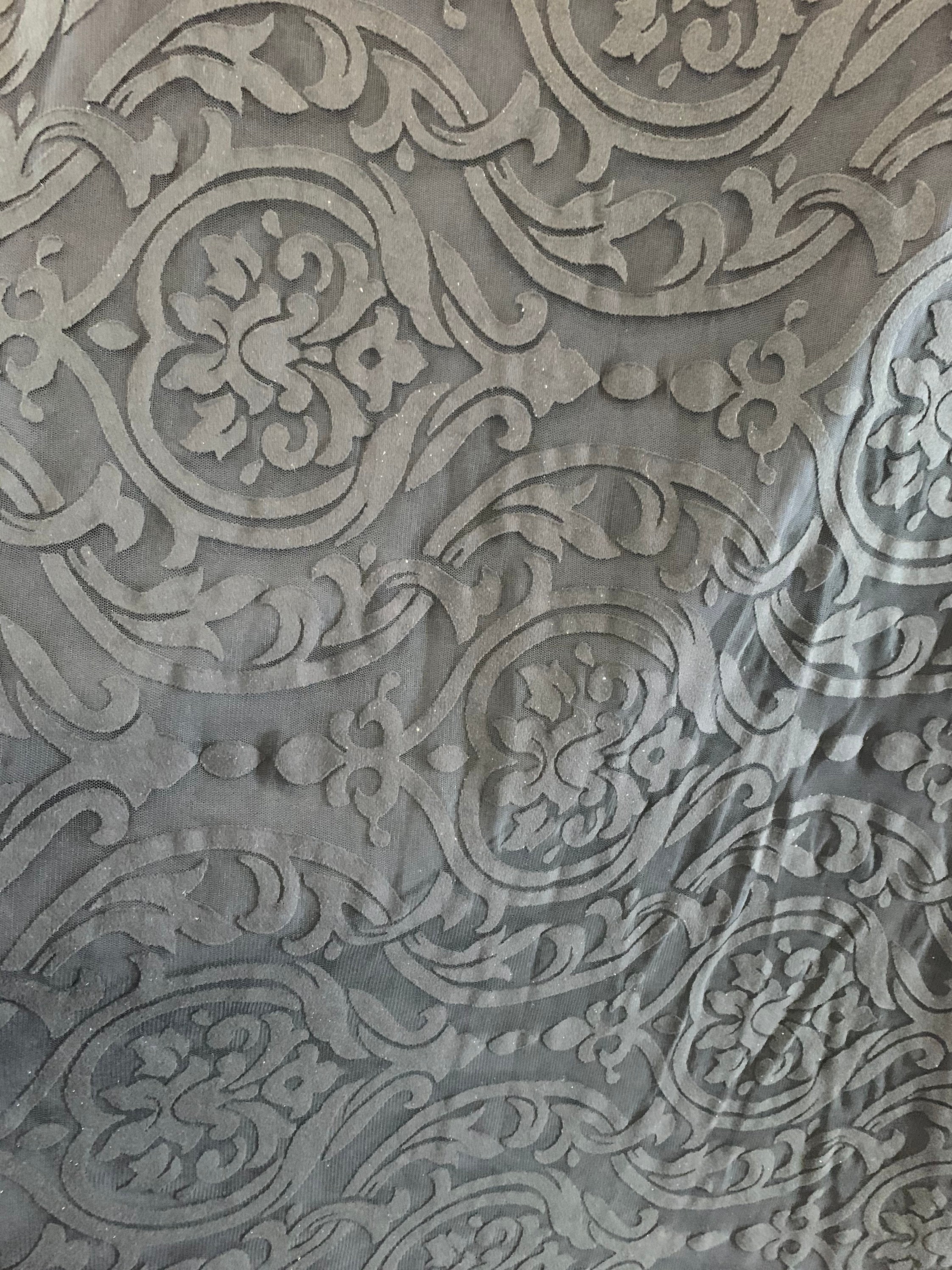 New Black Damask With Black Velvet Flocking on the Damask - Etsy