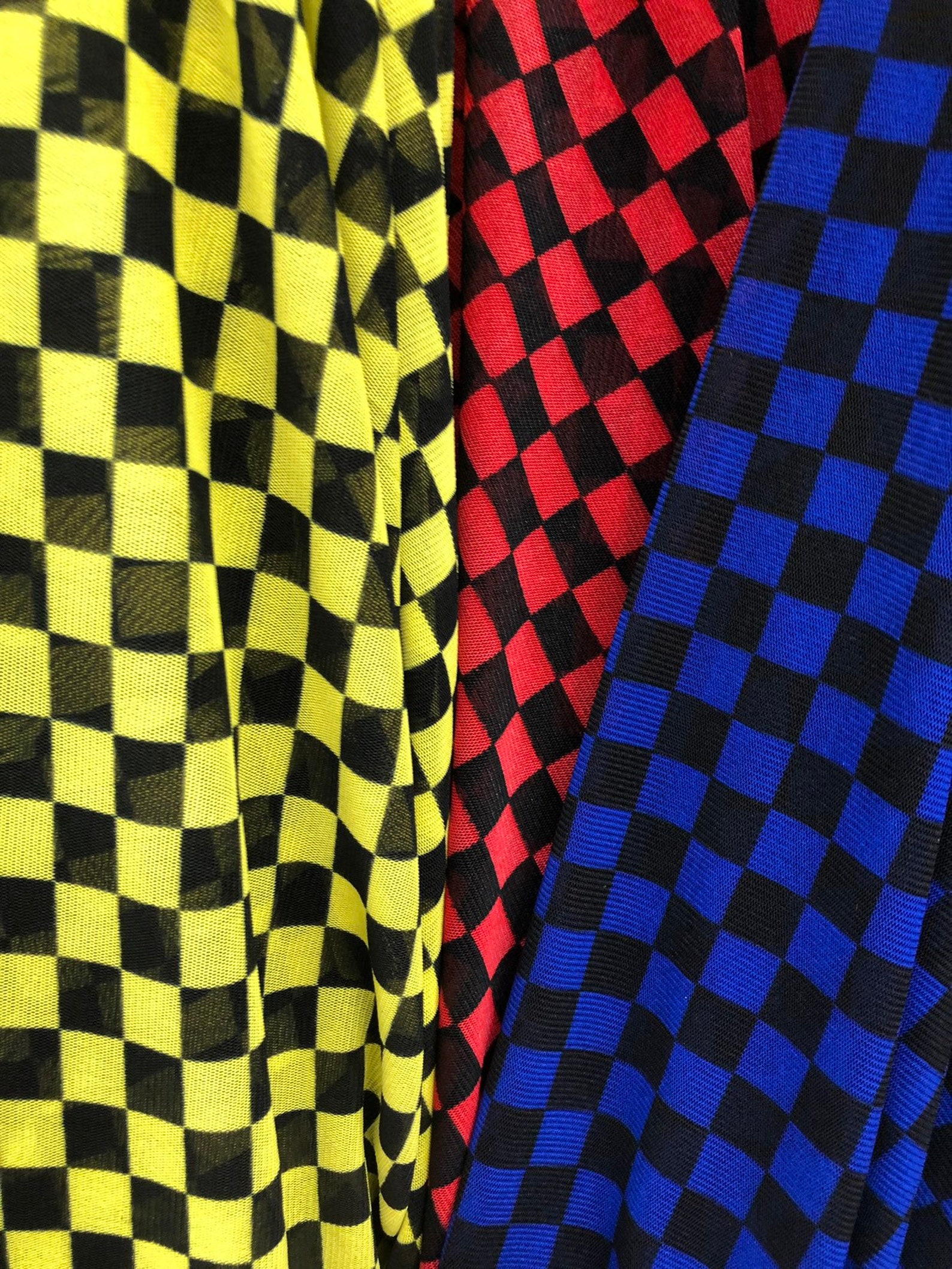 New checker design on 4 way stretch see through mesh fabric | Etsy