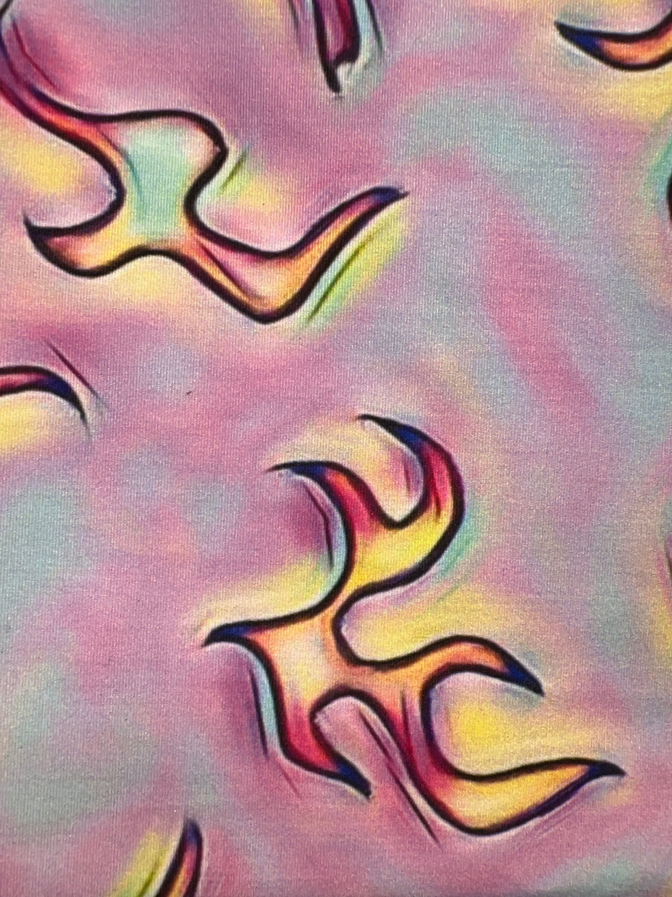 MADE IN USA Nylon 4 Way Stretch Poly Spandex Pastel Flames | Etsy