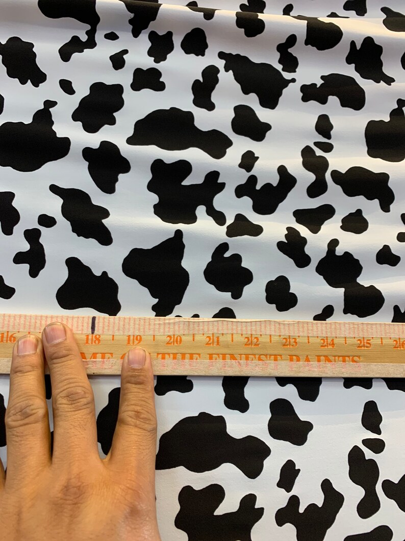 Cow Print Black and White on 4 Way Stretch Good Quality Nylon - Etsy