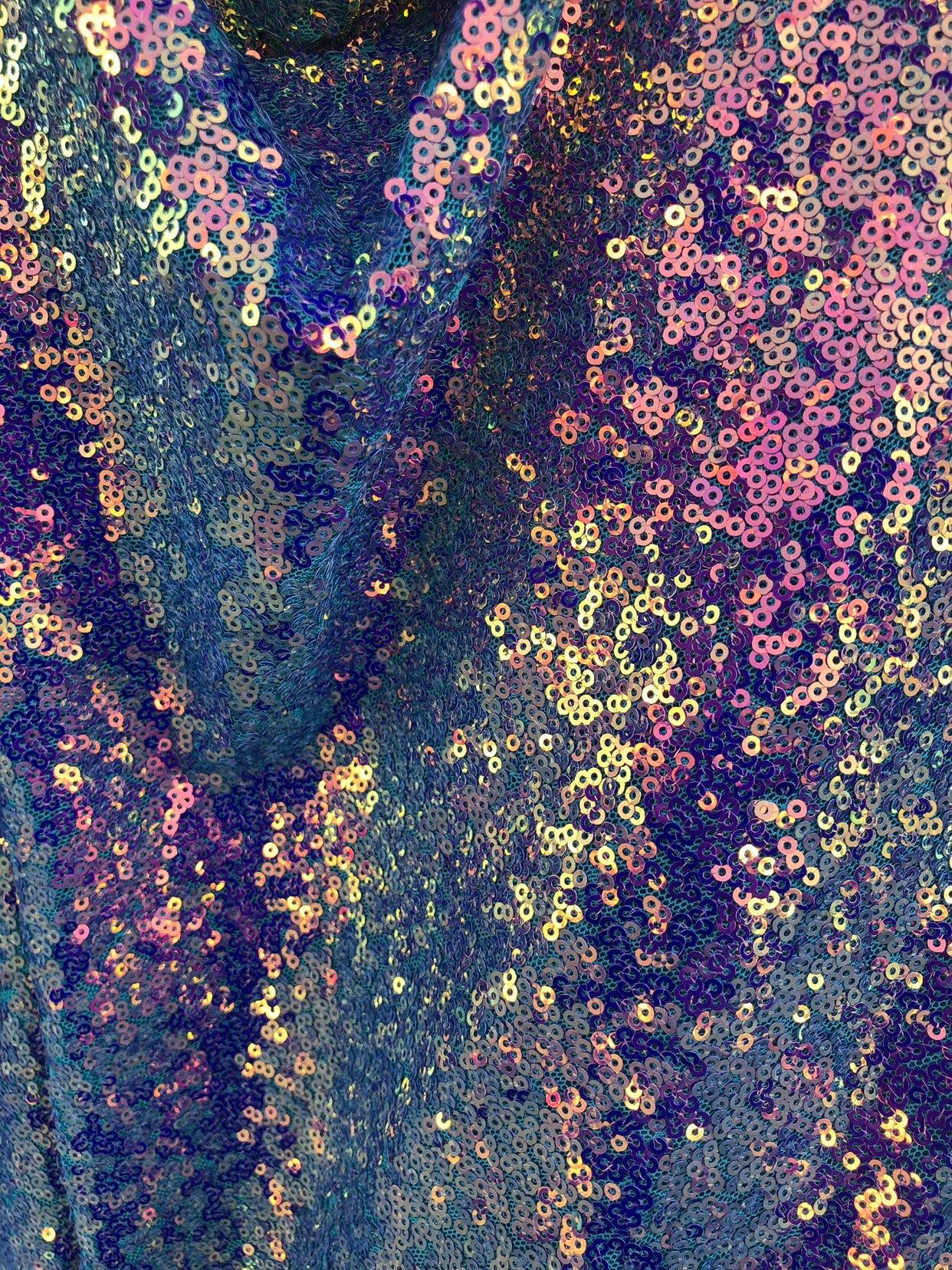 New iridescent turquoise blue colors mini glitz or mini sequin | Etsy