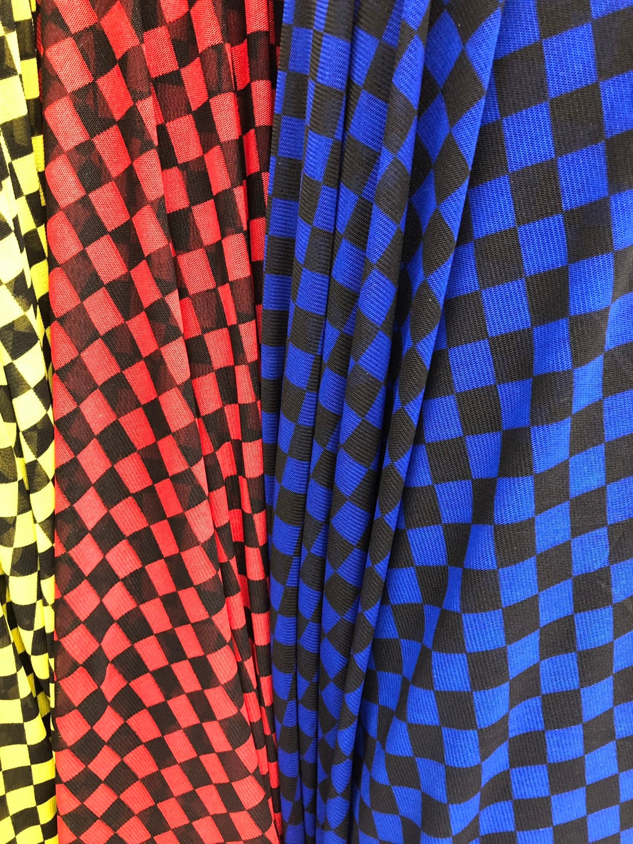 New checker design on 4 way stretch see through mesh fabric | Etsy