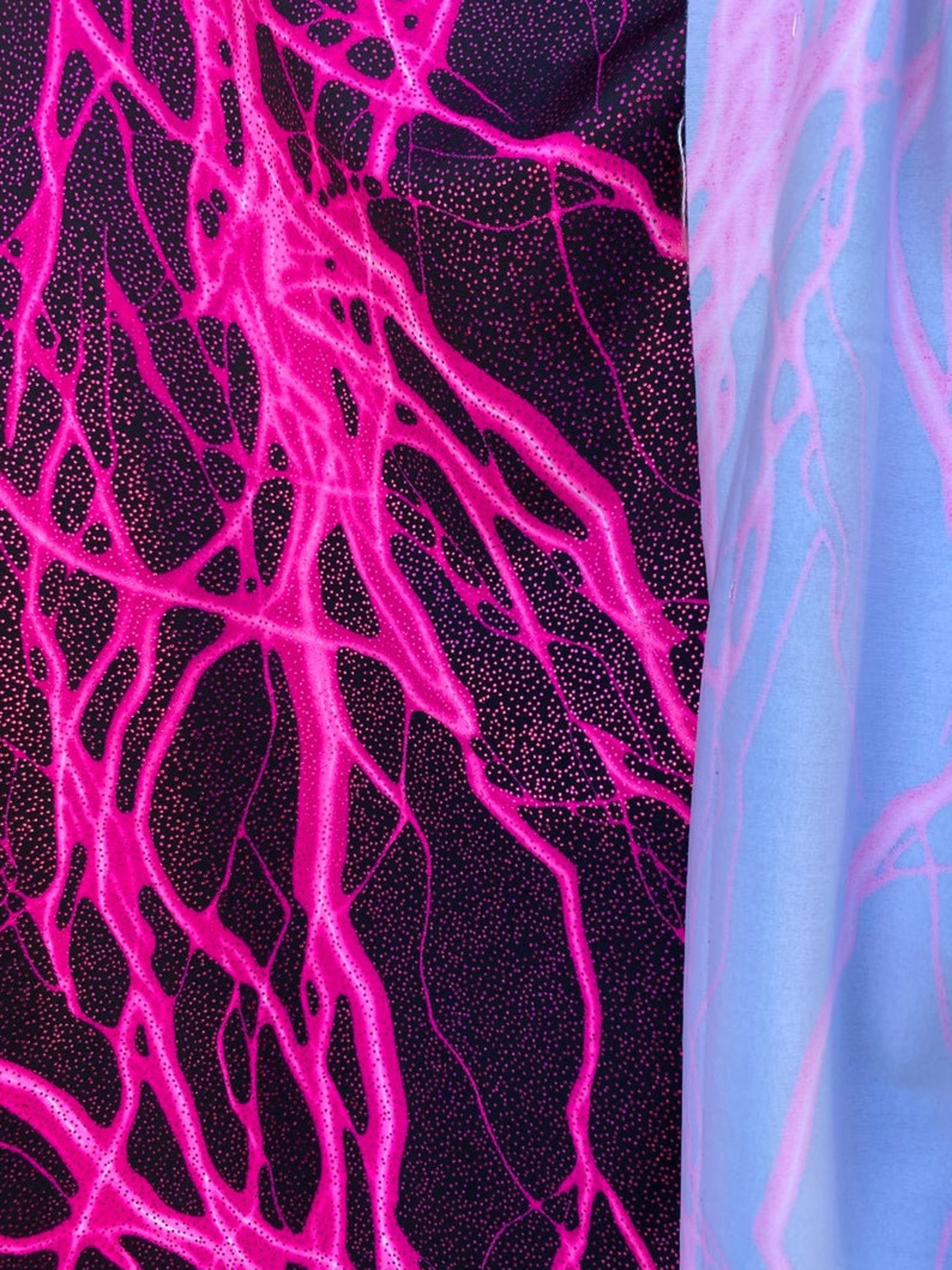 Neon Thunder/lightning Print With Metallic Dots on Top. Nylon | Etsy