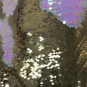 Mermaid Flip up Sequin Shiny Iridescent Pink on One Side and Shiny Gold ...